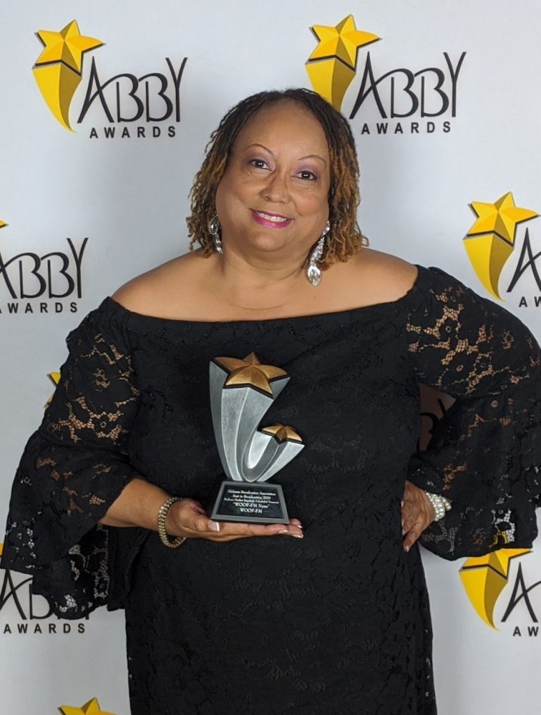Great pic of Deborah with ABBY Award | ALABAMA BROADCASTERS ASSOCIATION
